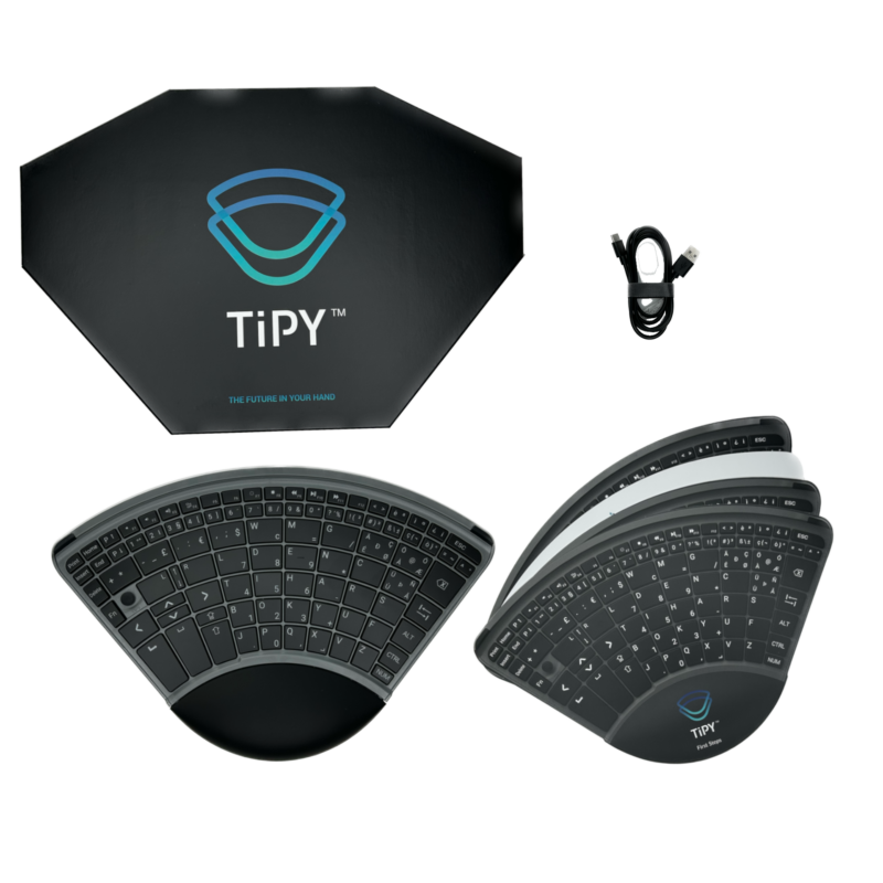 TiPY One Handed Keyboard Black – Tipy Keyboard