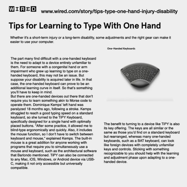 Tipy Keyboard – Tips for Learning to Type With One Hand